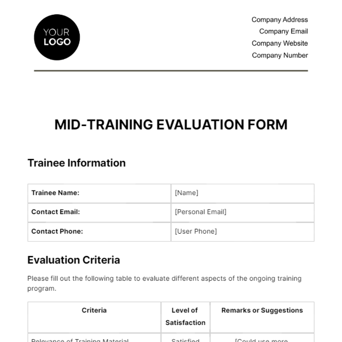 FREE Evaluation Form Templates Examples Edit Online Download
