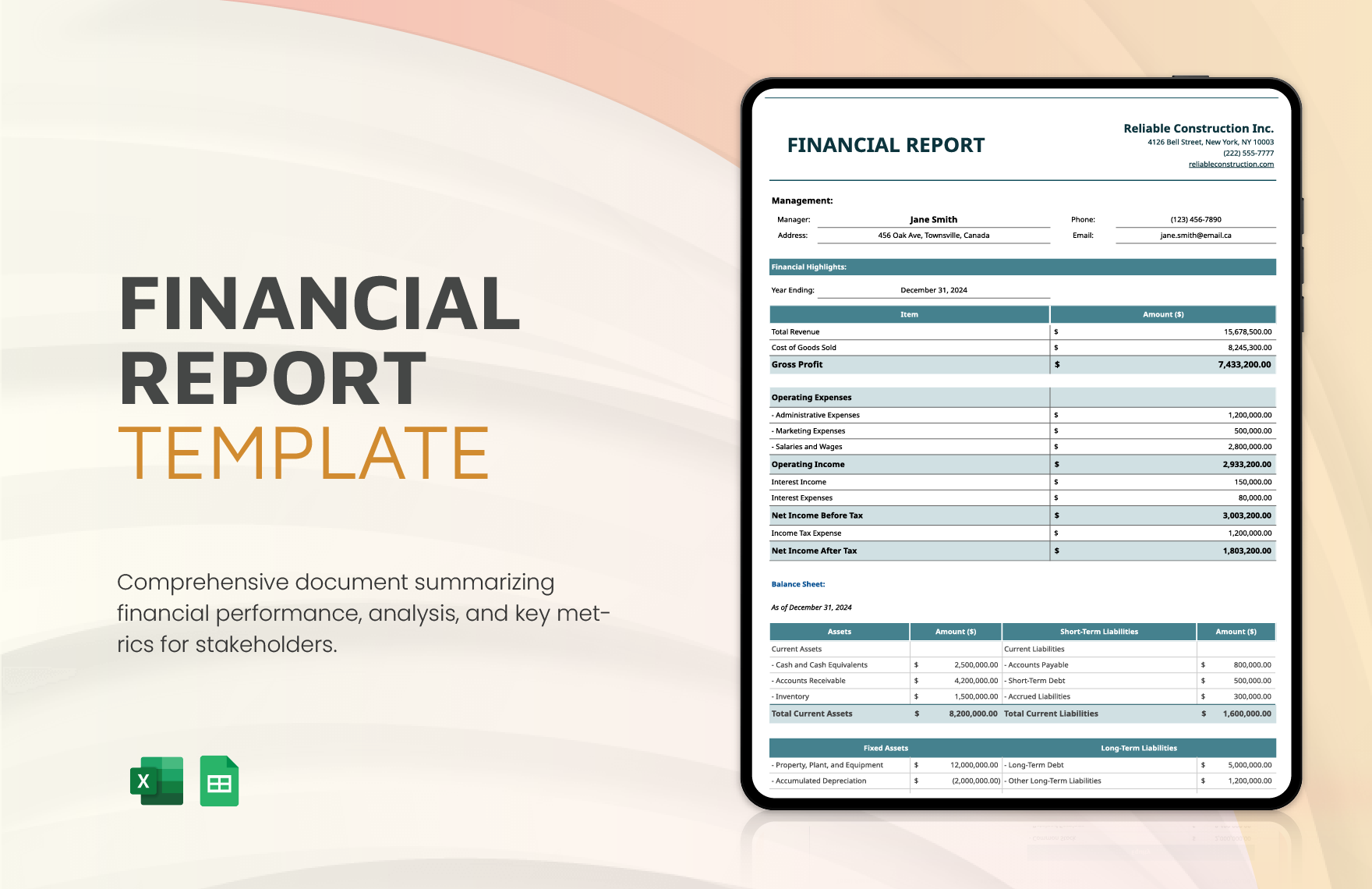 Page 2 Free Finance Report Templates To Download