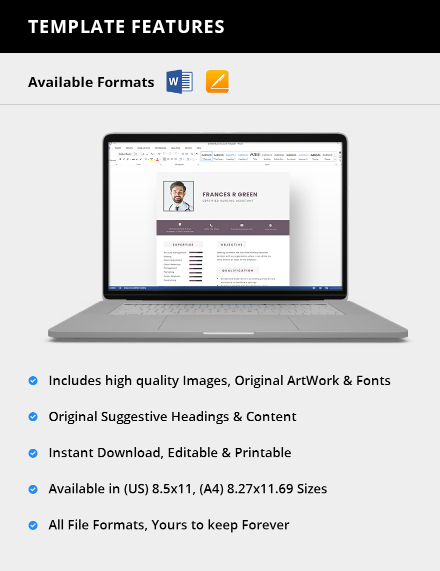 Free Certified Nursing Assistant Resume Download In Word Apple Pages 
