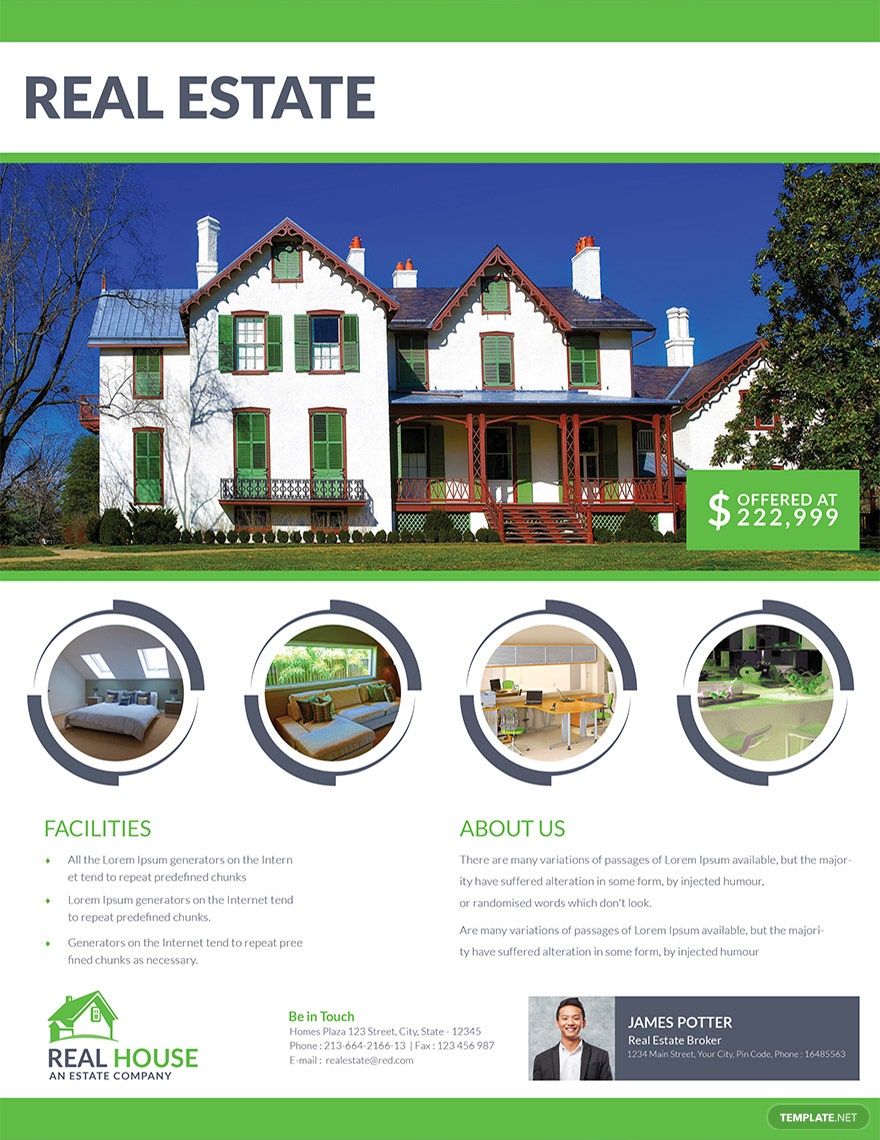 Real Estate House Sale Flyer Template Download In Word Illustrator