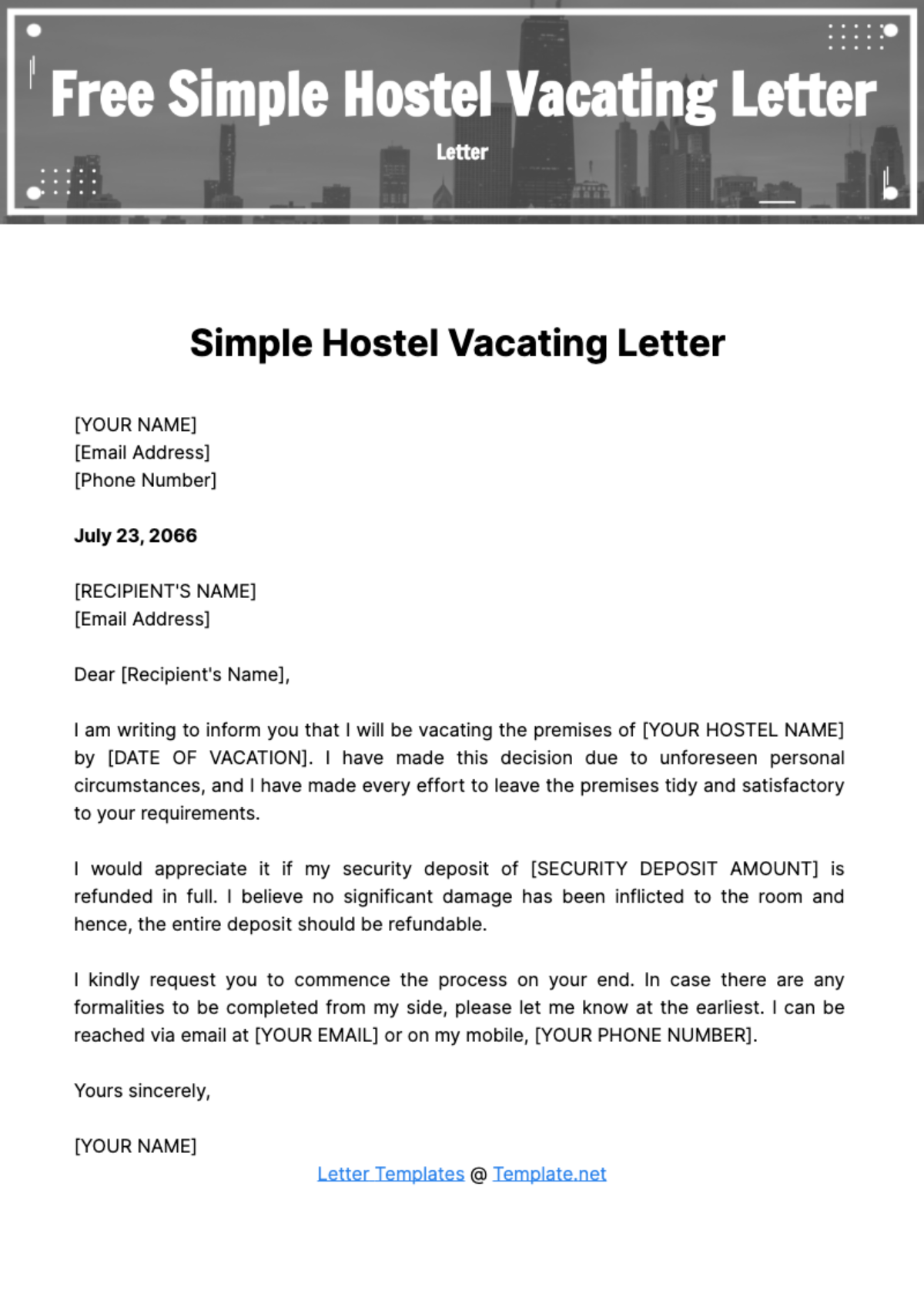 Free Hostel Templates To Edit Online