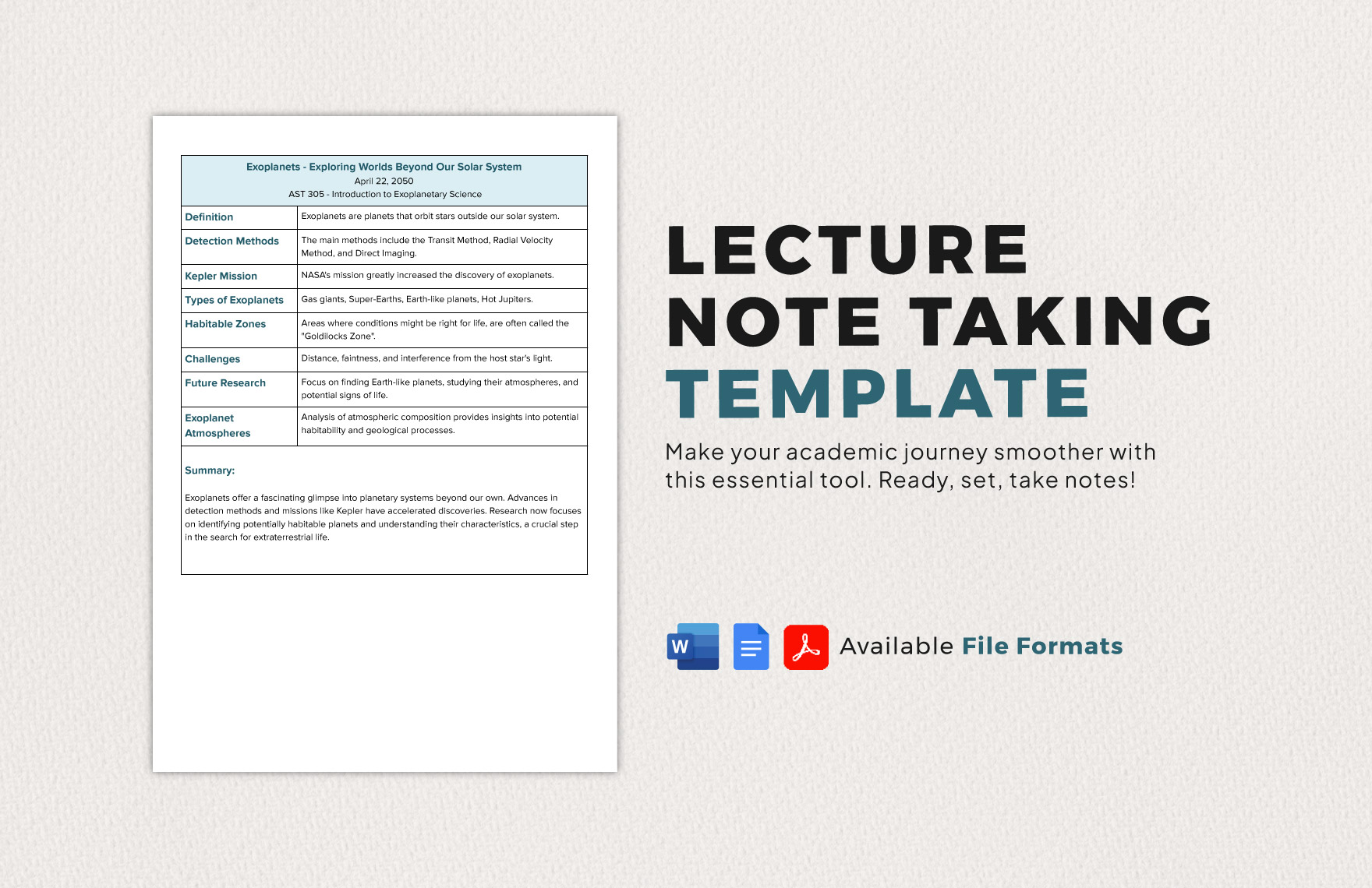 Editable Class Notes Templates In Word To Download