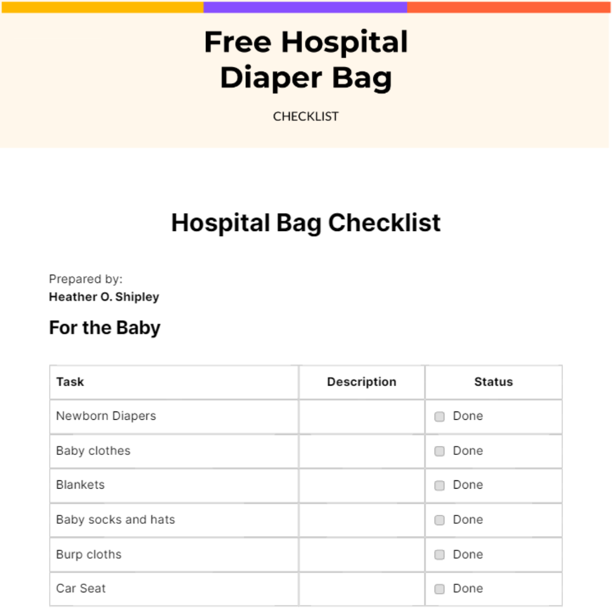 Diaper Bag List For Hospital at Rose Braddon blog