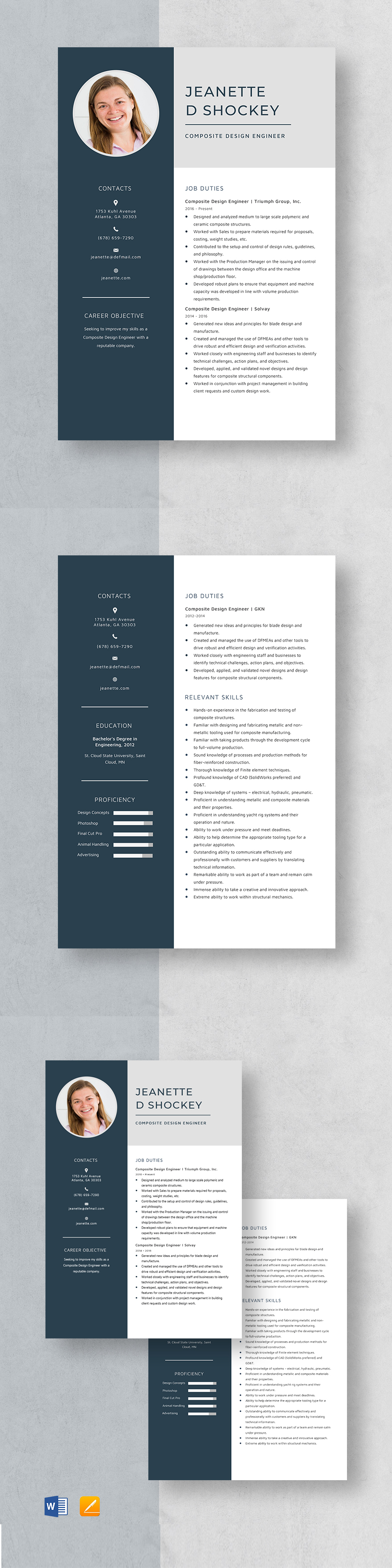 Free Composite Design Engineer Resume Template - Word, Apple Pages ...