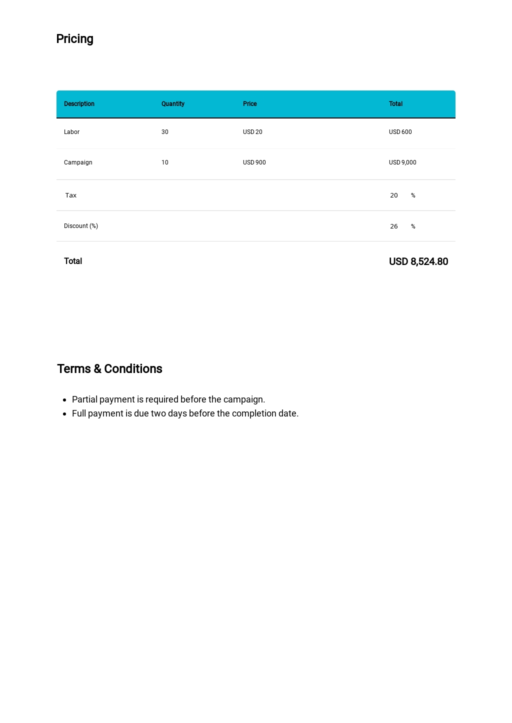 Advertising Services Quotation Template [Free PDF] - Word | Excel ...