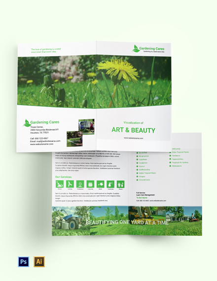 Landscaping Tri Fold Brochure Template Free Download Microsoft Word 