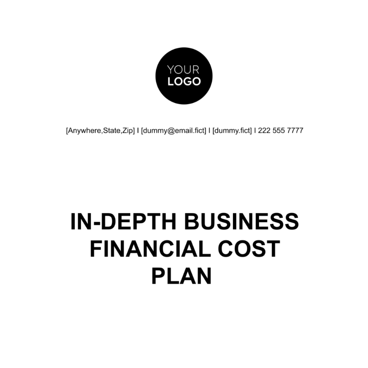 In-Depth Business Financial Cost Plan Template - Edit Online & Download ...