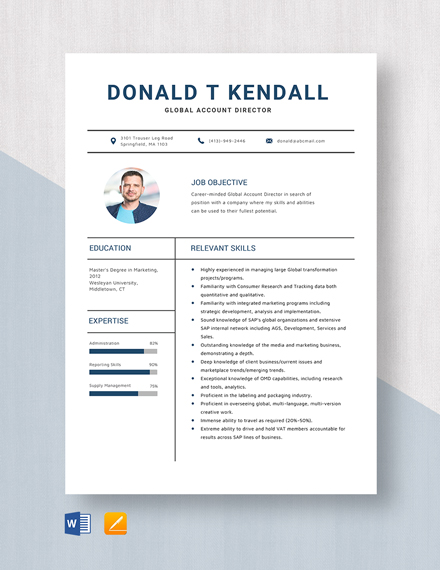 Free Group Account Director Resume - Download in Word, Apple Pages ...