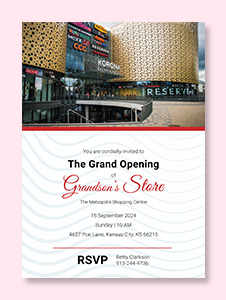 Grand Opening Invitation Card Template in Adobe Illustrator, Microsoft ...
