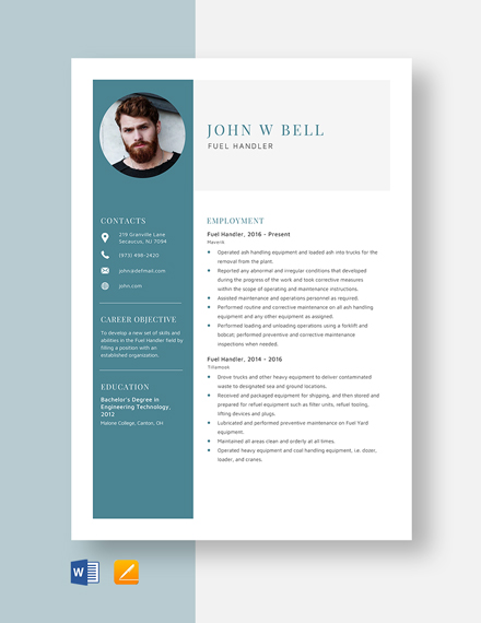 Free Airline Baggage Handler Resume - Download in Word, Apple Pages ...