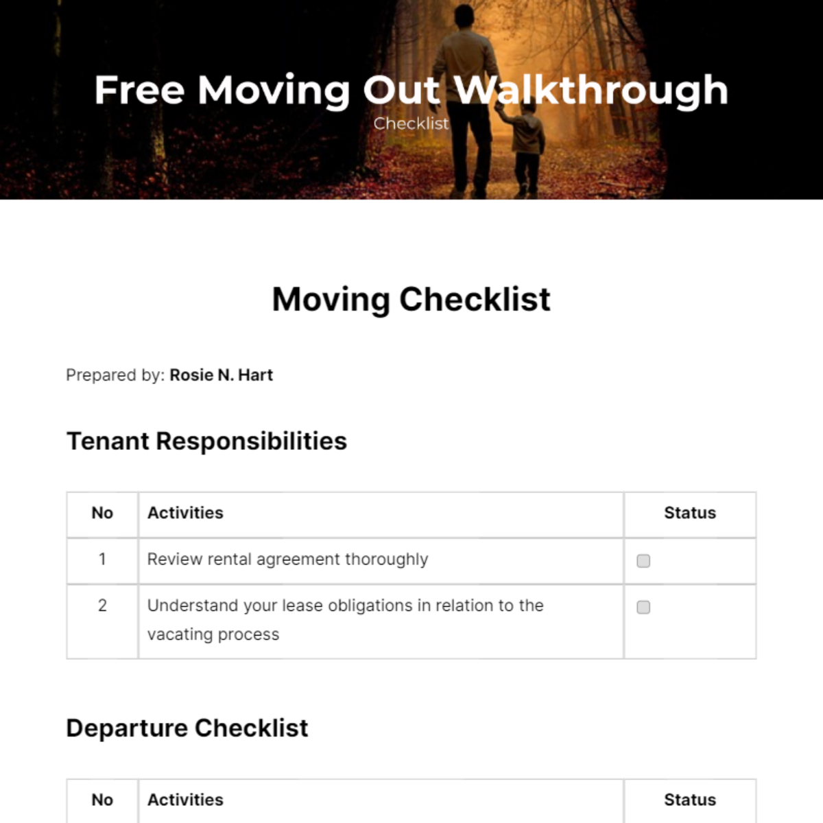 Moving Out Walkthrough Checklist Template - Edit Online & Download Example | Template.net