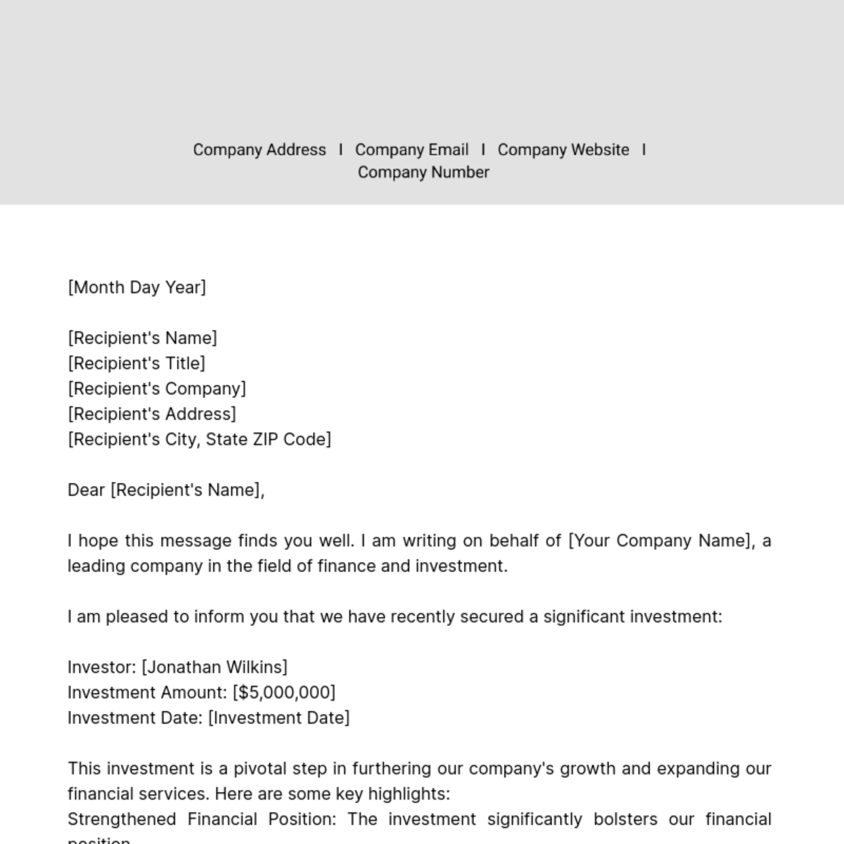 Free Financial Investment Notice - Edit Online & Download | Template.net