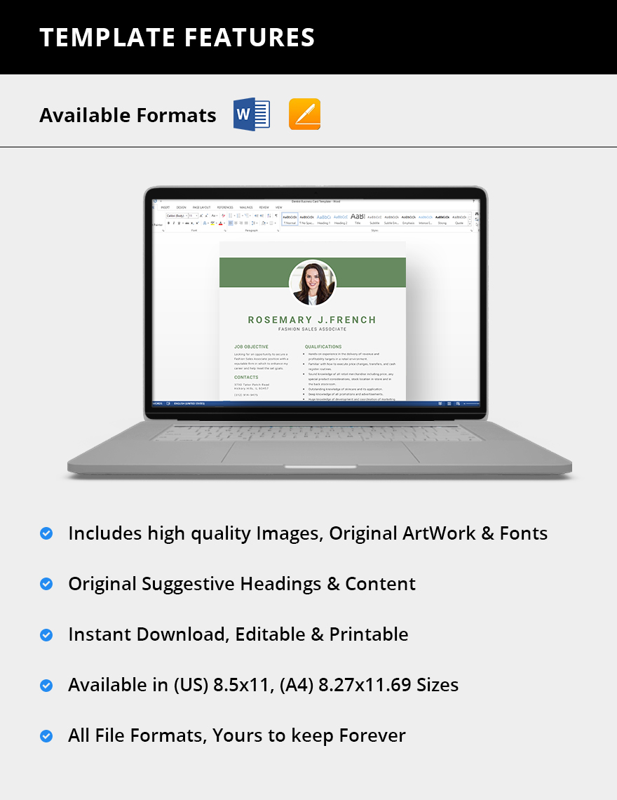 Free Fashion Sales Associate Resume Download In Word Apple Pages 