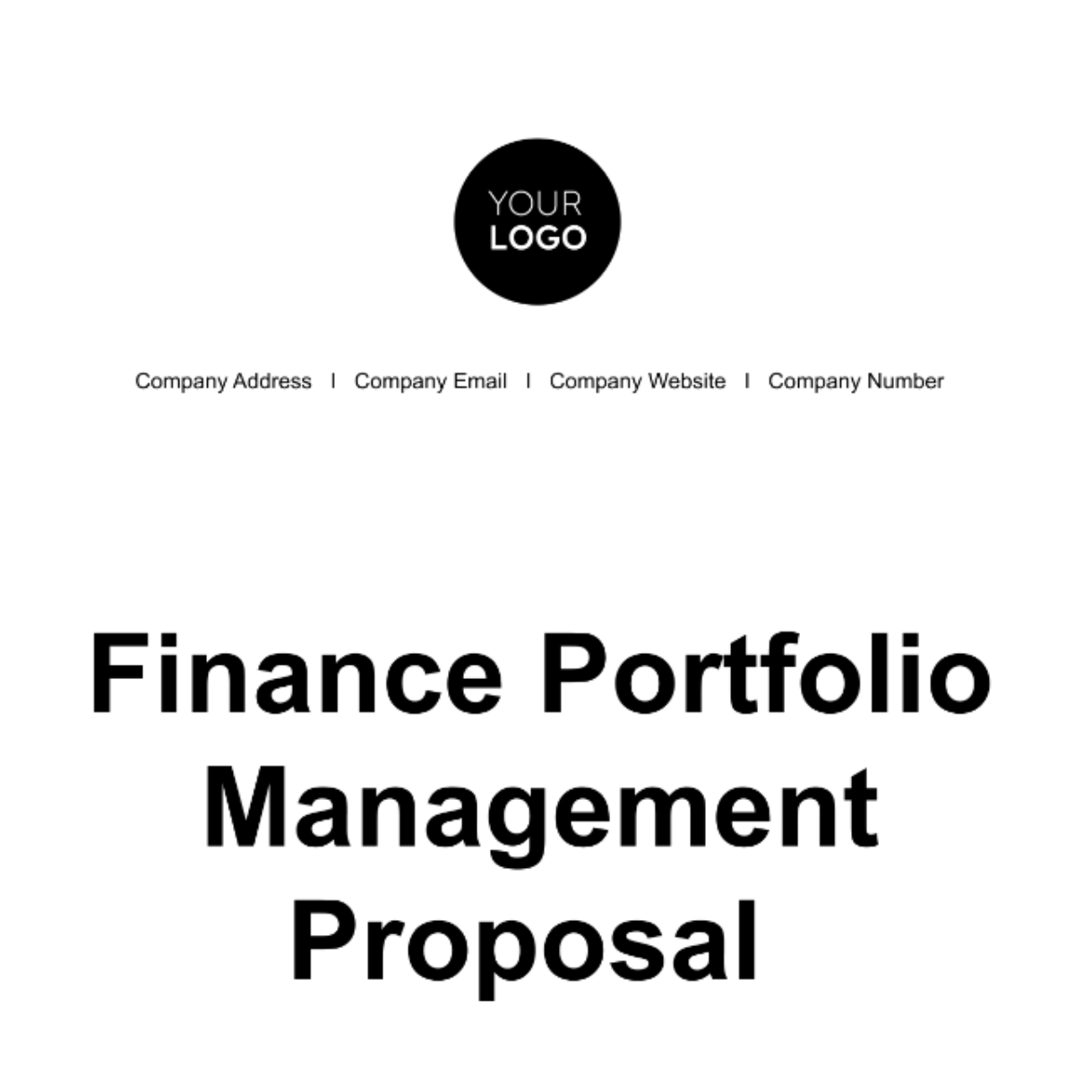 Finance Portfolio Management Proposal Template Edit Online Download