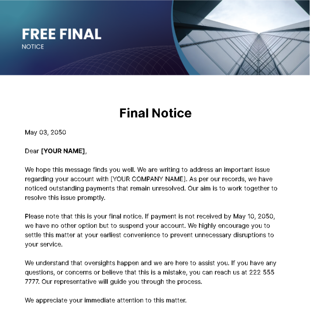 Free Final Notice Template To Edit Online Free Final Notice Template To Edit Online