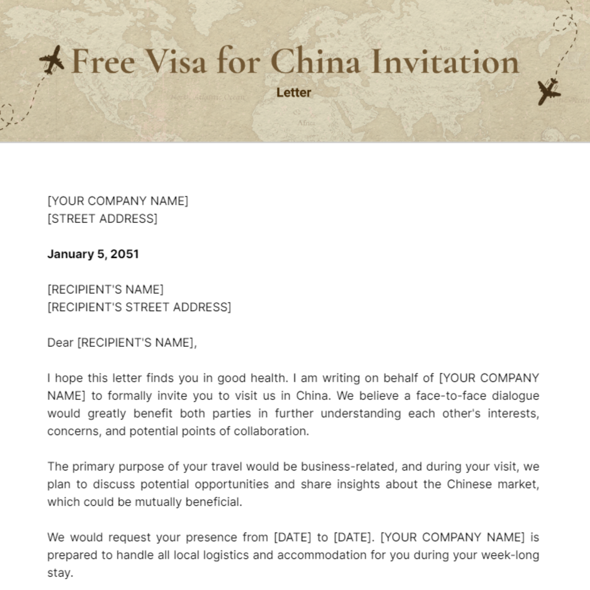 Exle Invitation Letter For Visa China Sle Infoupdate