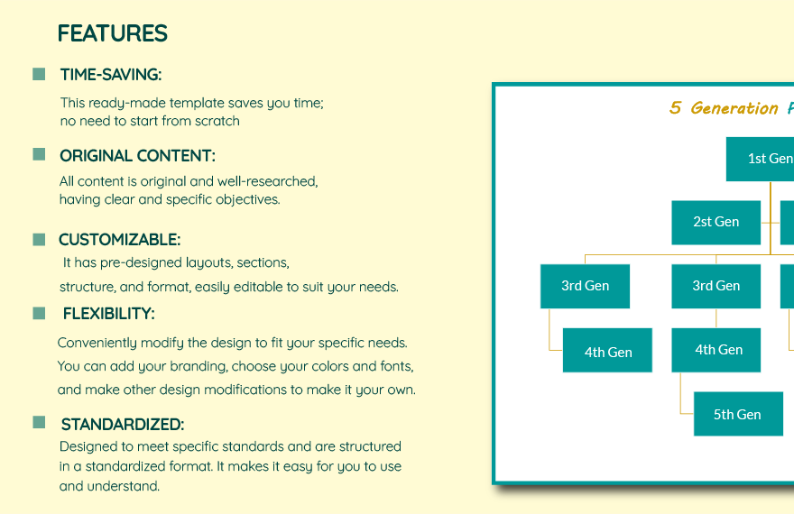 Sample 5 Generation Family Tree Template - Download in Word, Google ...