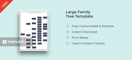 Blank Simple family tree Template in Microsoft Word, Apple pages ...