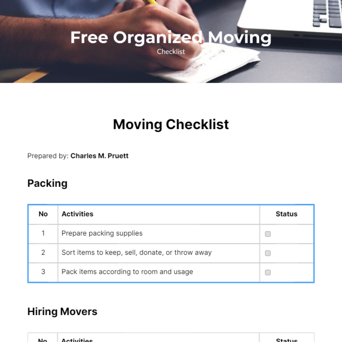Organized Moving Checklist Template Edit Online Download Example Organized Moving Checklist Template Edit Online Download Example