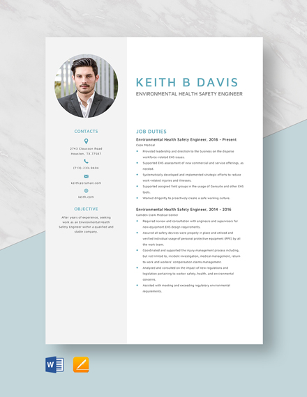 Free Safety Engineer Resume - Word, Apple Pages | Template.net