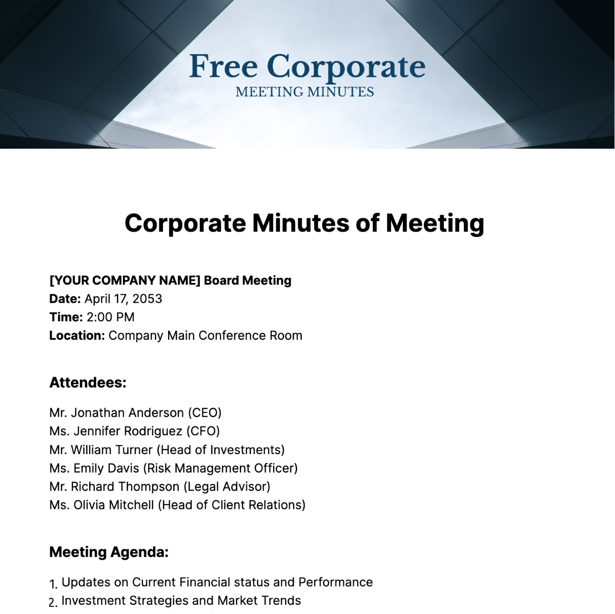 FREE Meeting Minute Templates Examples Edit Online Download 