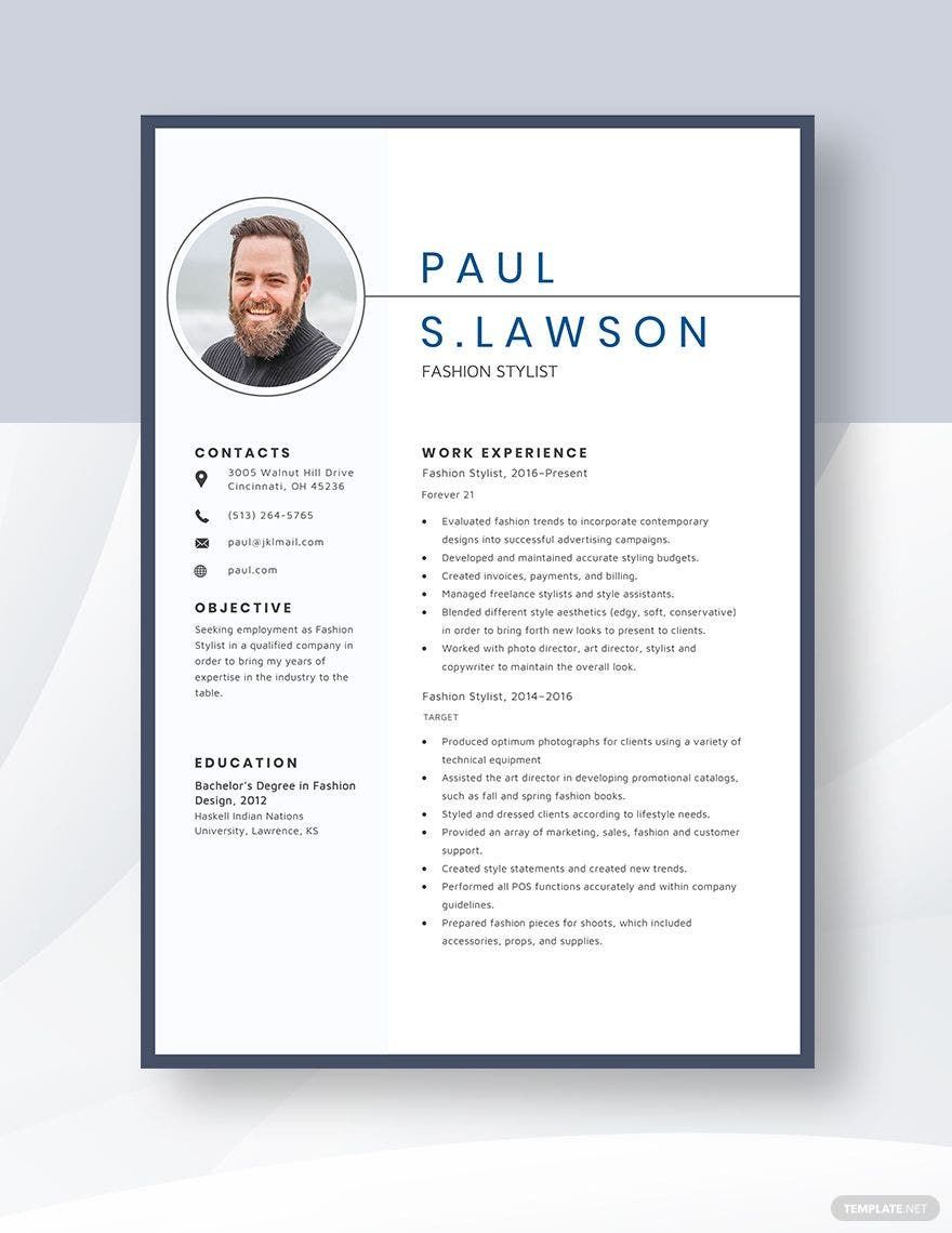 FREE Stylist Resume Template Download In Word Google Docs PDF 