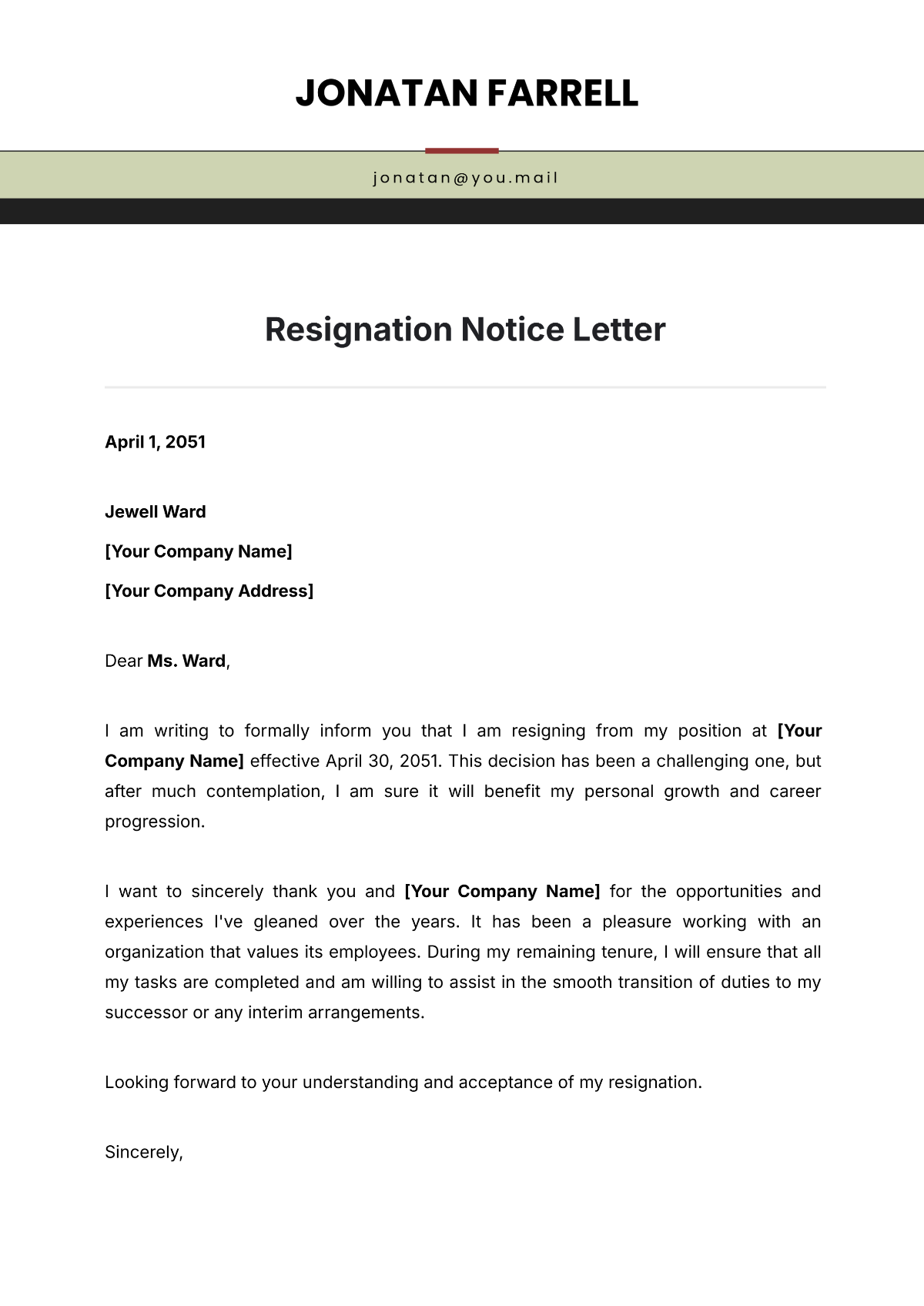 Simple Resignation Letter Due To Personal Reasons Sle Infoupdate Simple Resignation Letter Due To Personal Reasons Sle Infoupdate
