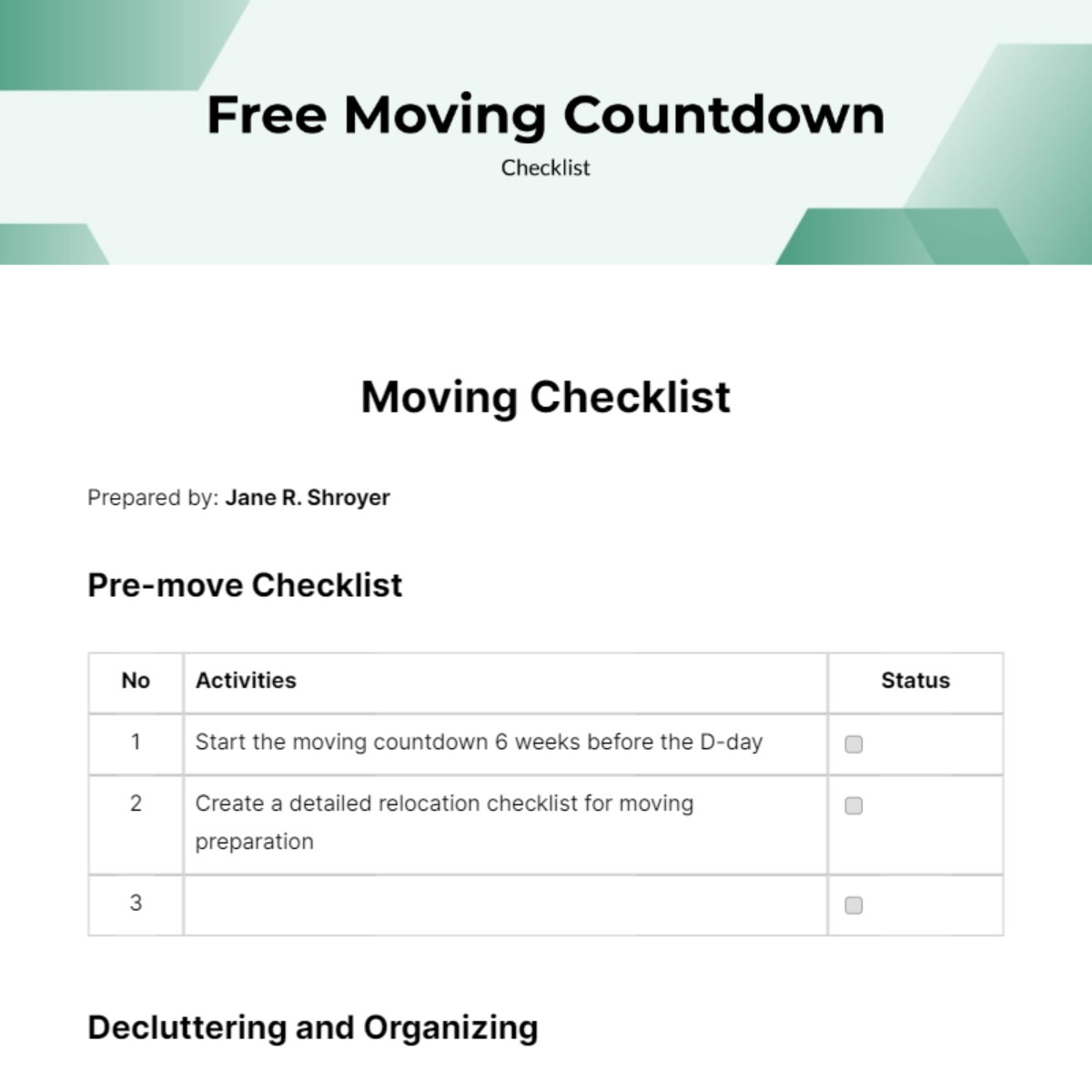 Moving Countdown Checklist Template - Edit Online & Download Example ...