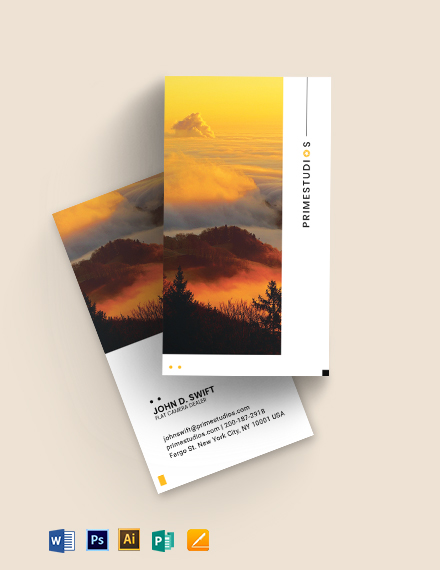Flat IT Business Card Template - Illustrator, Word, Apple Pages, PSD ...