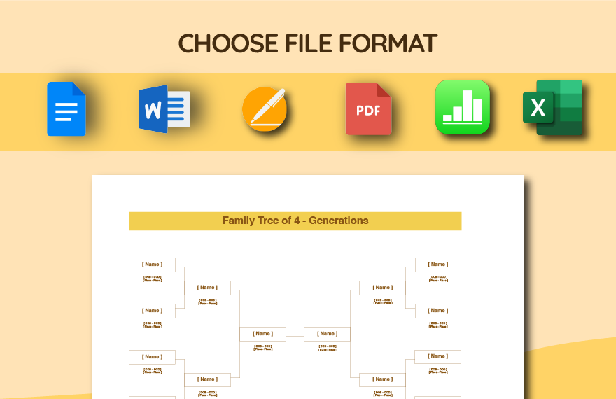 Sample Family Tree Template - Google Docs, Excel, Word, Apple Numbers ...