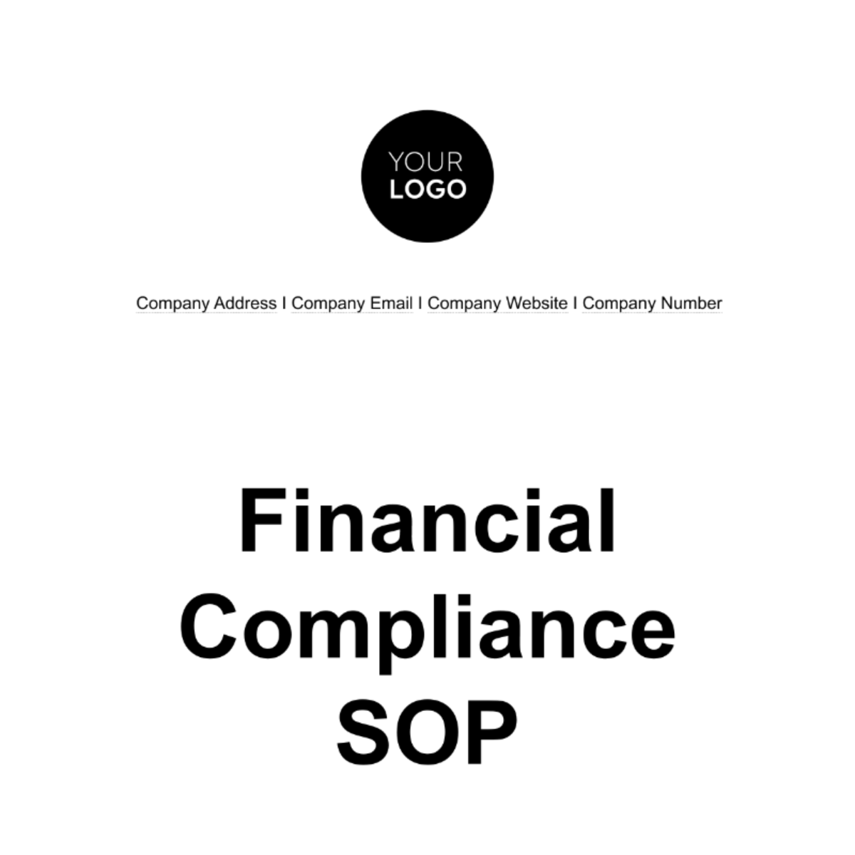 Financial Compliance SOP Template Edit Online Download Example