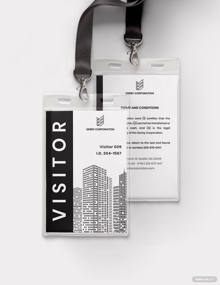 Printable Visitorguest Id Card Template Illustrator Word Apple Images 