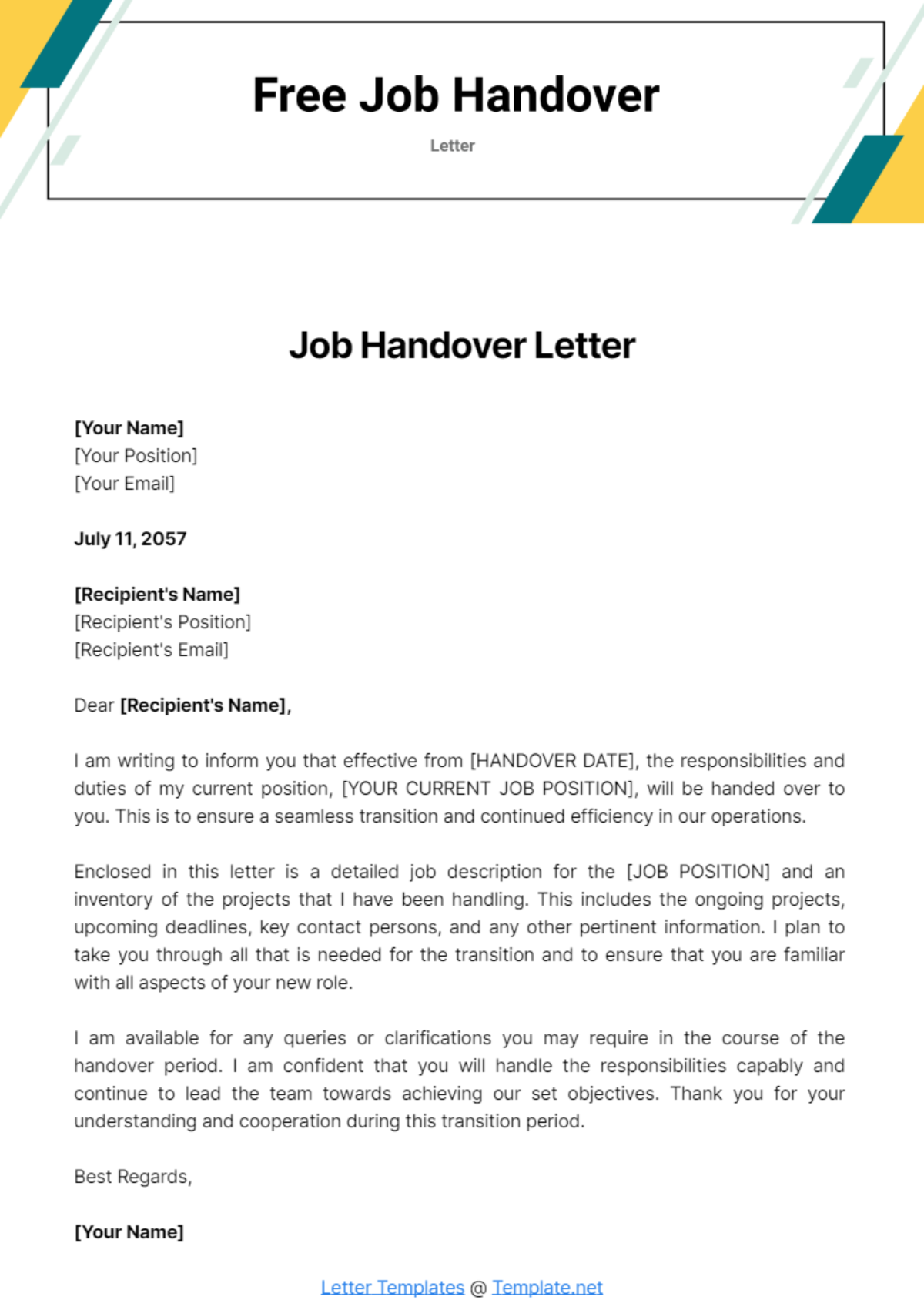How To Write A Job Handover Letter At Sascantaloupeblog Blog
