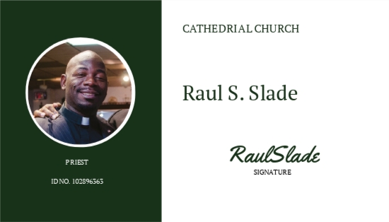 Catholic Church ID Card Template