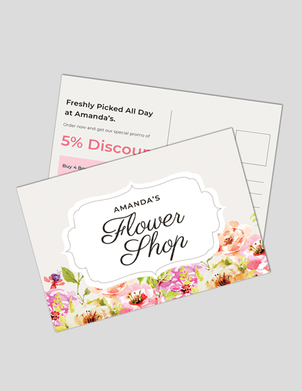 Free Floral Postcard Template