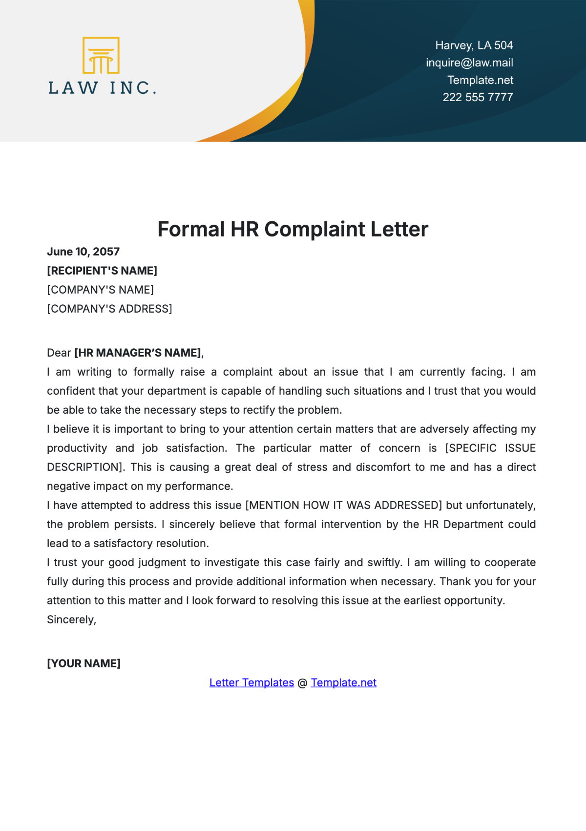 Free Formal Letter Templates Editable And Printable Free Formal Letter Templates Editable And Printable