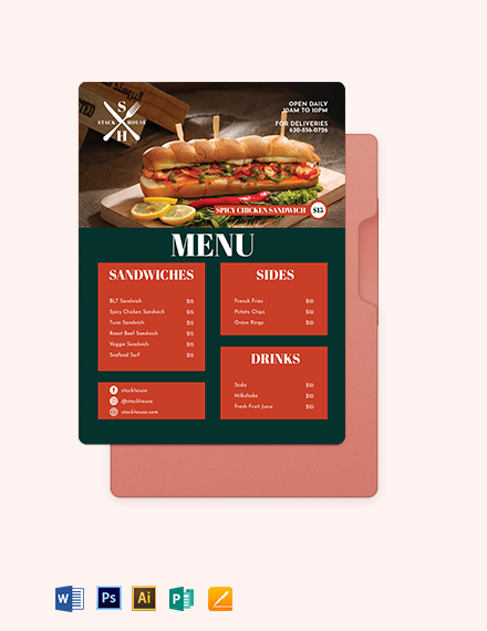 Sumptuous Sandwich Menu - 22+ Free Design Templates in PSD, AI
