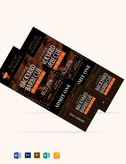 FREE BBQ Ticket Word Template Download Template