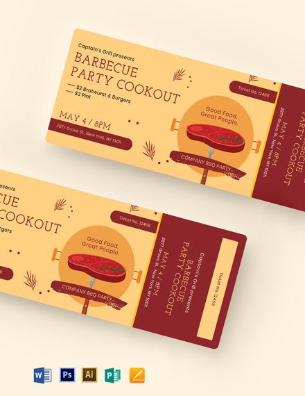 Meal Ticket Template [Free PDF] - Word | PSD | Apple Pages ...