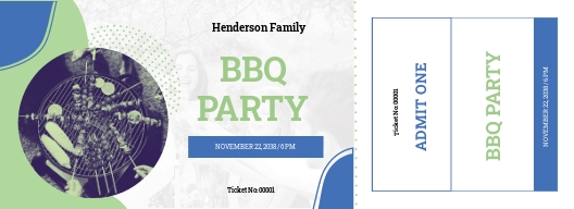 Family BBQ Ticket Template