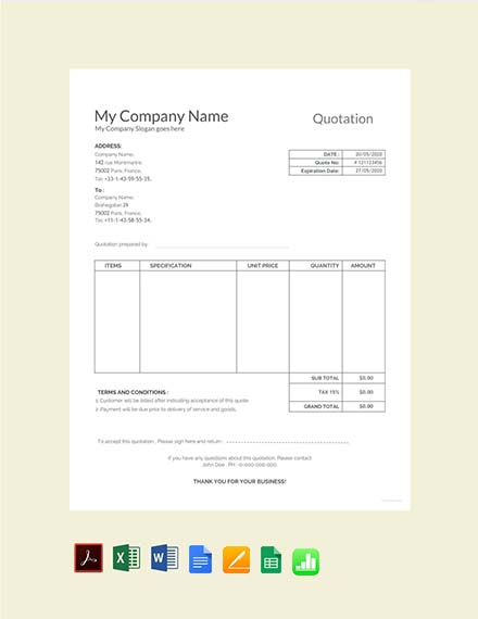 FREE Travel Expense Quotation Template: Download undefined+ Quotations ...