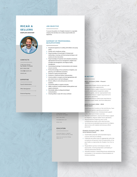 Chaplain Resume Template