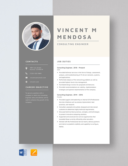 Free Consulting Manager Resume - Download in Word, Apple Pages ...