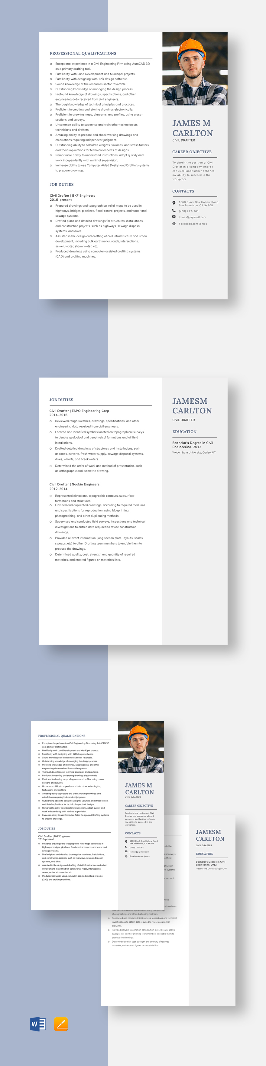 Mechanical Drafter Resume Template - Word, Apple Pages | Template.net Mechanical Drafter Resume Template - Word, Apple Pages | Template.net