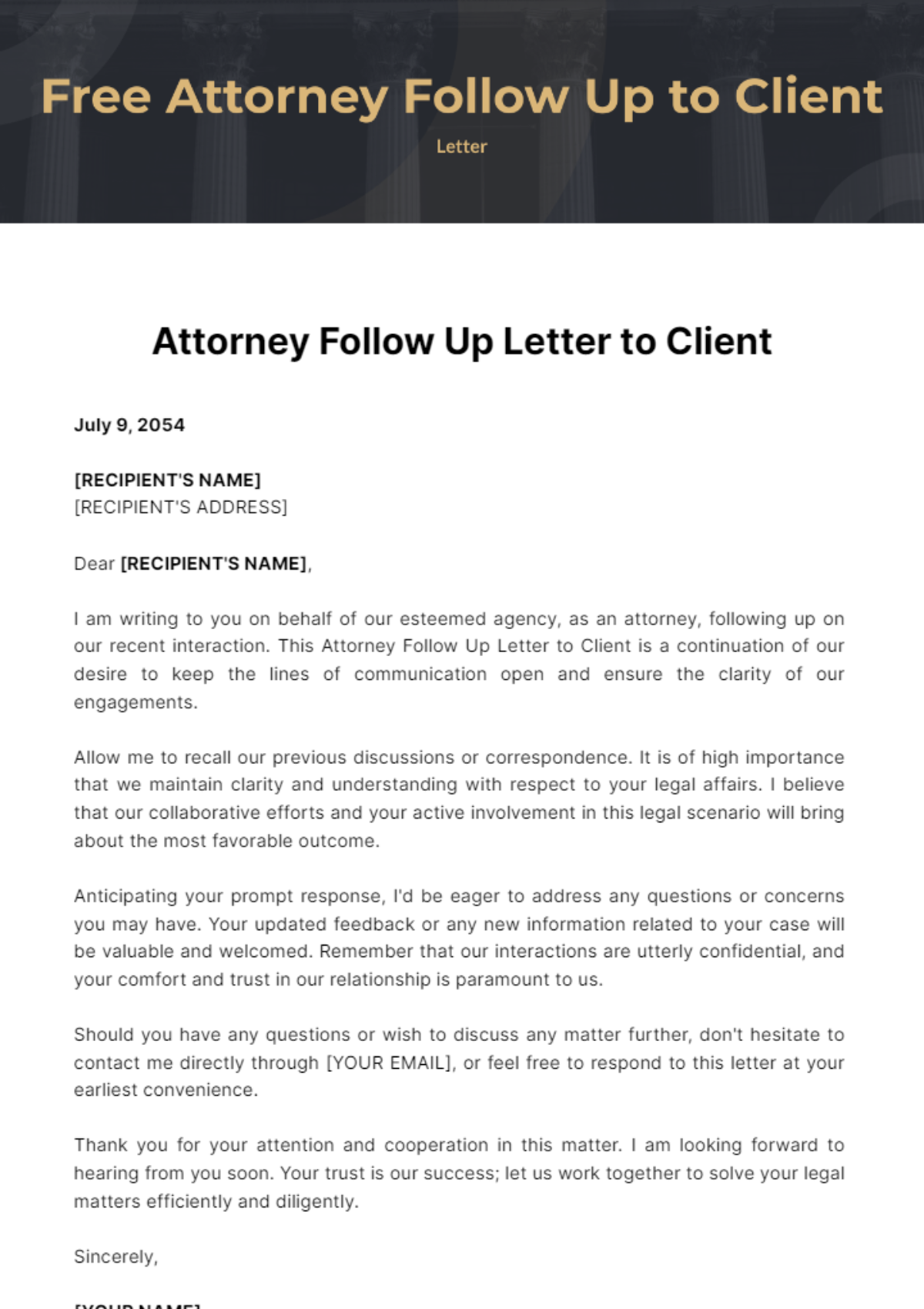 Free Attorney Follow Up Letter To Client Template To Edit Online Free Attorney Follow Up Letter To Client Template To Edit Online