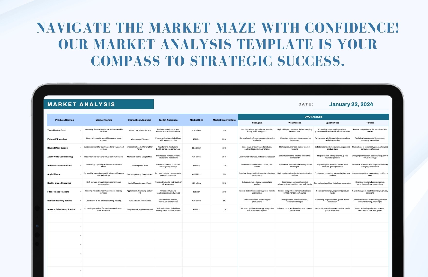 Market Analysis Template In Excel Google Sheets Download Template Market Analysis Template In Excel Google Sheets Download Template