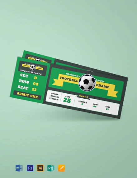 FREE Football Ticket Template Download In Word Illustrator 