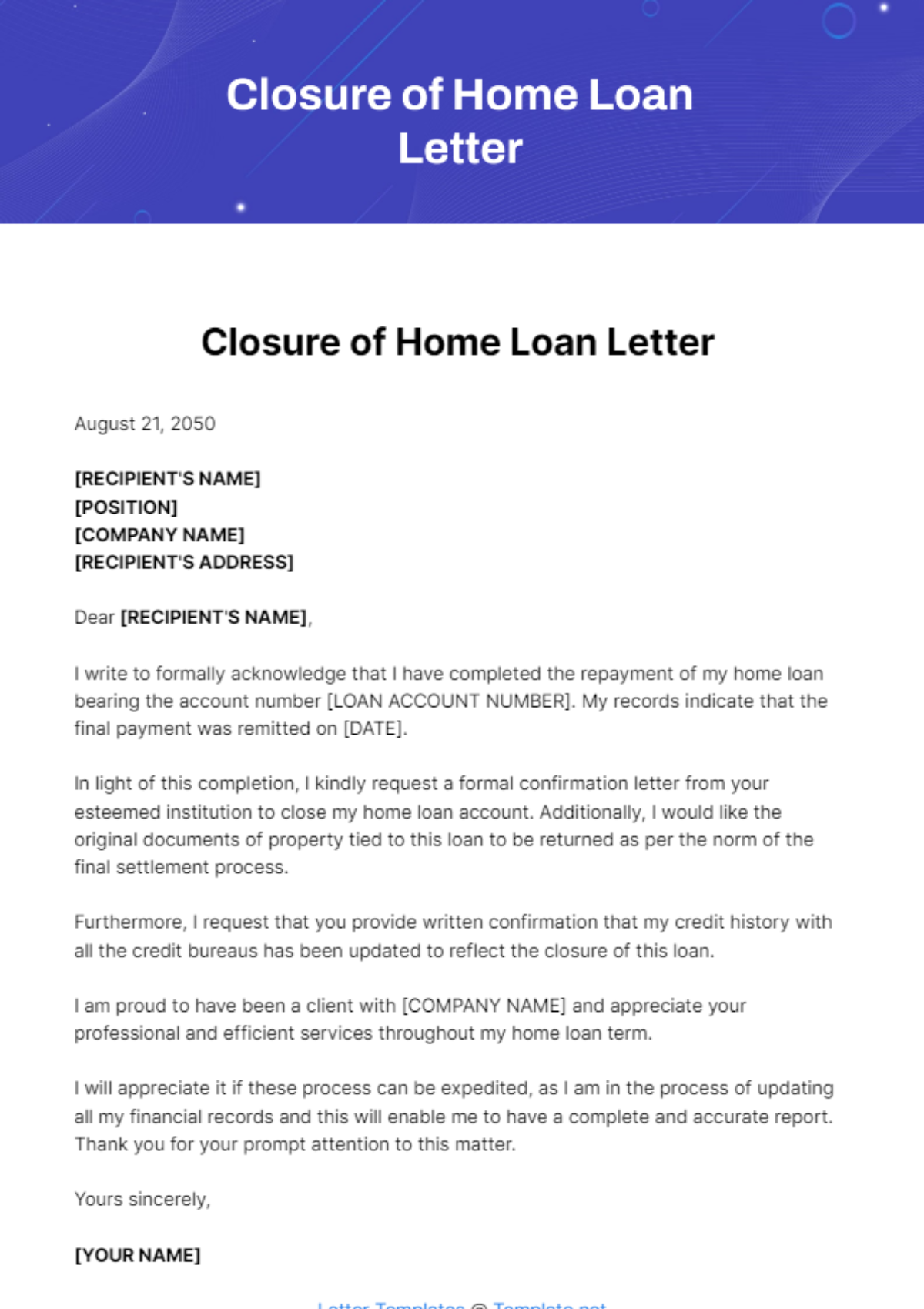 Loan Closure Letter Format In Word Infoupdate Loan Closure Letter Format In Word Infoupdate