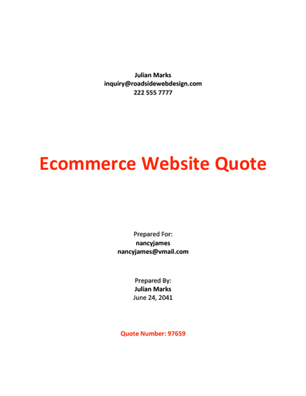 Ecommerce Website Quotation Template - Google Docs, Google Sheets, Excel, Word | Template.net