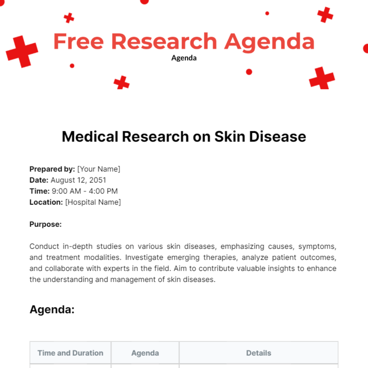 Research Agenda - Edit Online & Download Example